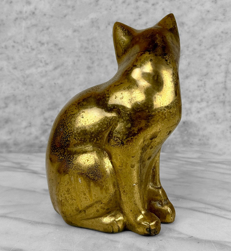Vintage Traditional Brass Cat 8" Sculpture - Etsy