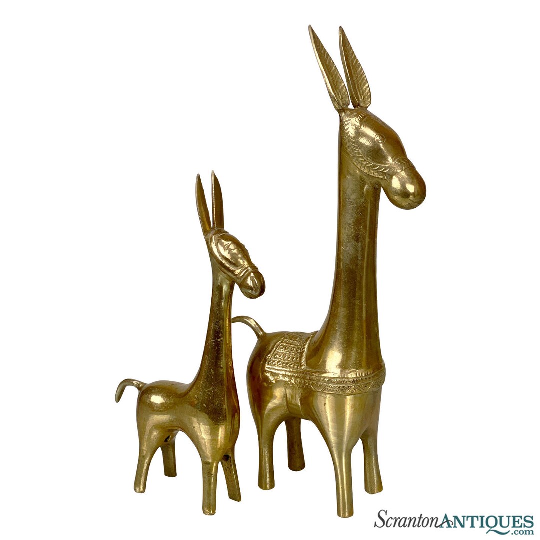 Mid-century Brass Donkey Etched Figure Sculpture A Pair - Etsy