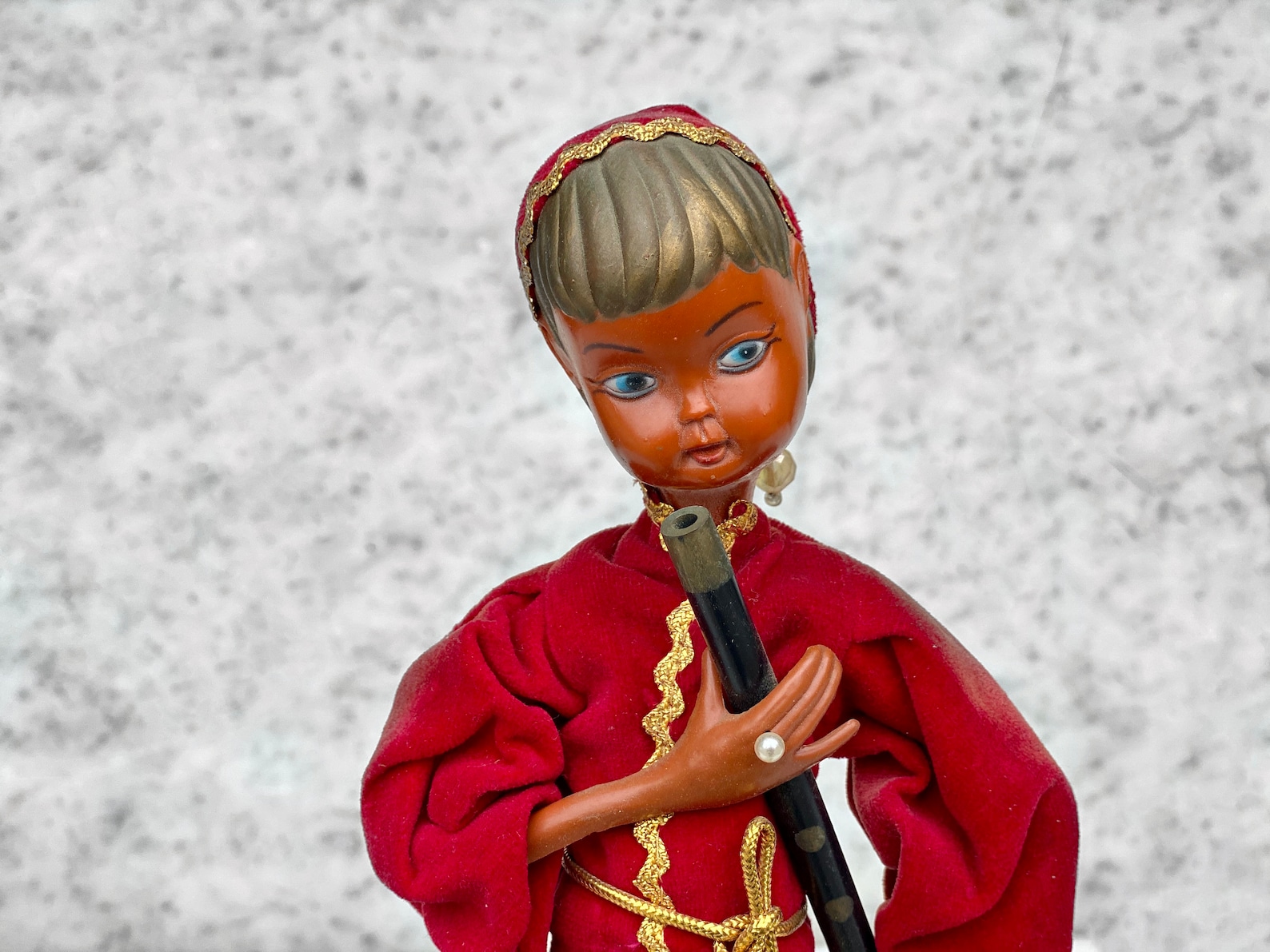 Mid-Century Pixie Elf Playing Flute Sculpture Figurine | Etsy