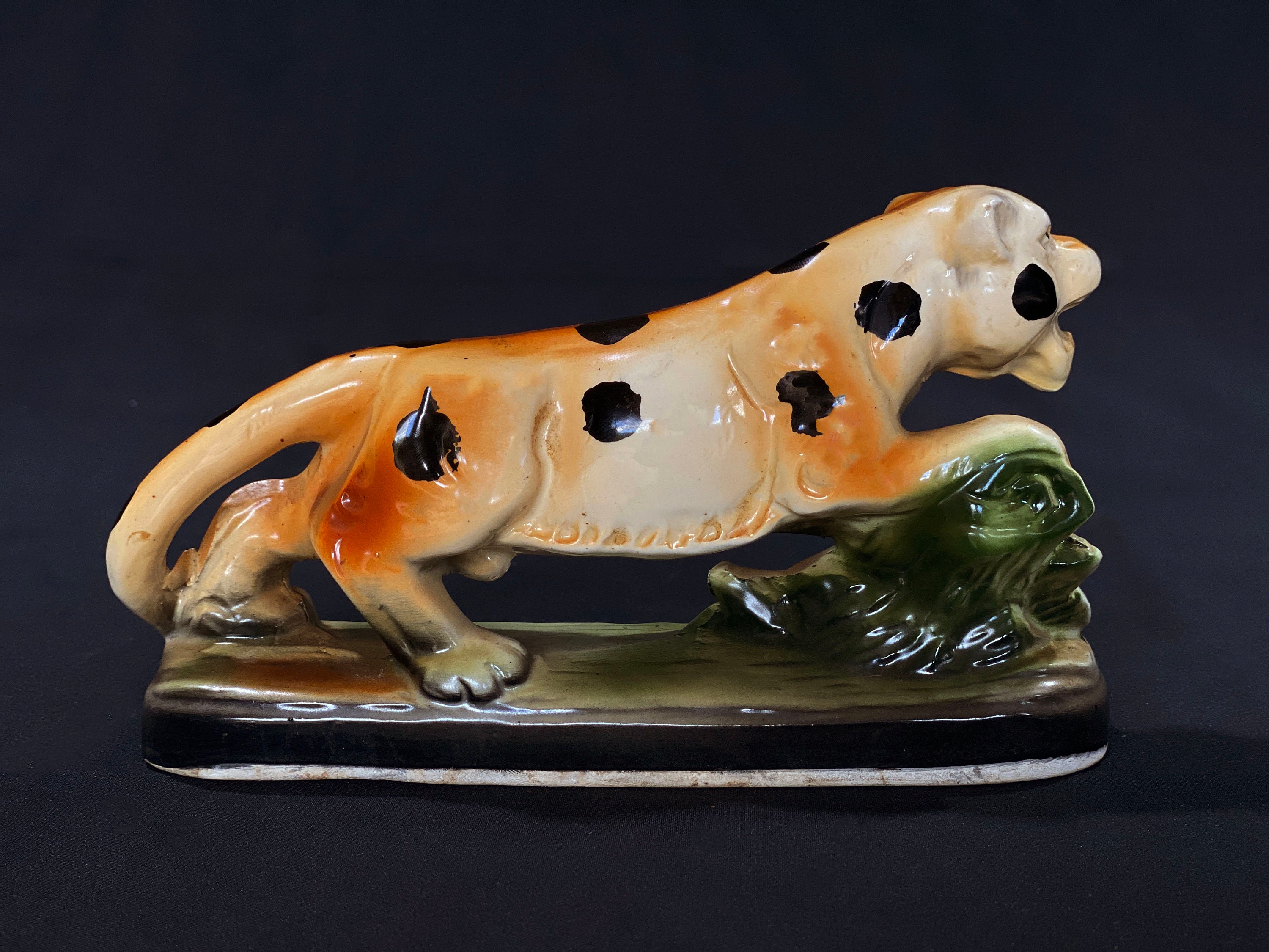 Mid-Century Boho Porcelain Japanese Tiger Statue Figure | Etsy