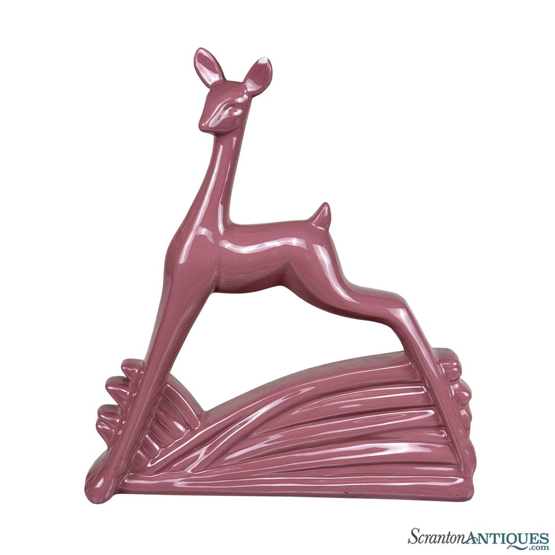 Mid-century Art Deco Pink Porcelain Deer Sculpture by Haeger - 18" - Etsy