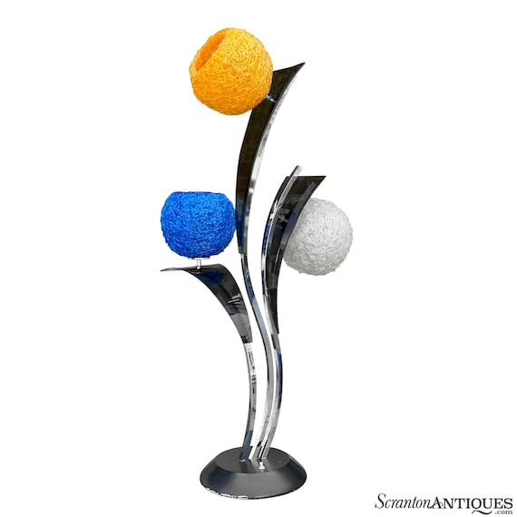 Mid-century Modern Atomic Spaghetti Lucite & Chrome Table Lamp - Etsy