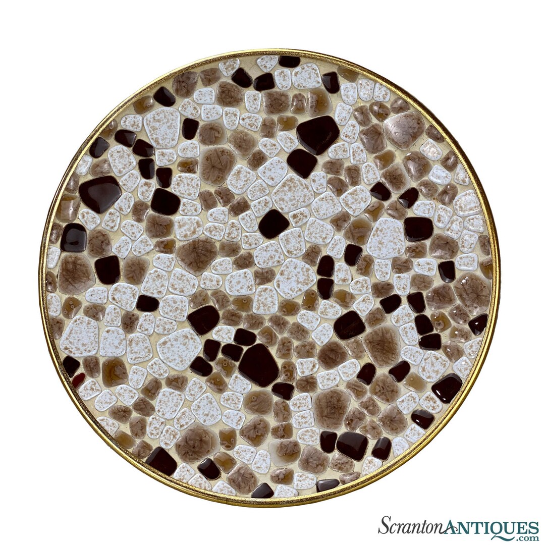 Mid-century Modern Large Mosaic Porcelain Tile Centerpiece Dish Serving ...
