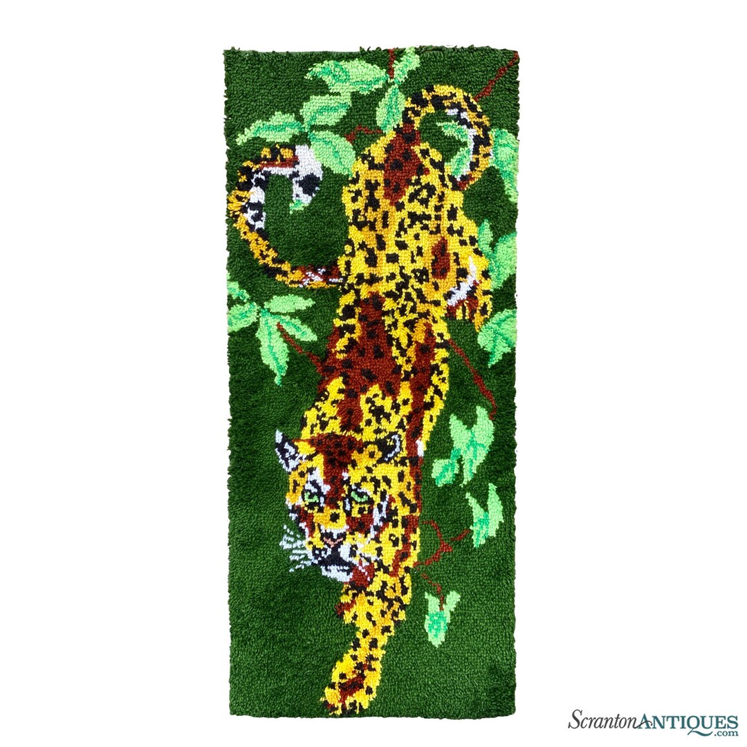 Mid-century Jungle Boho Leopard Shag Rug Wall Hanging Tapestry 2x5 - Etsy