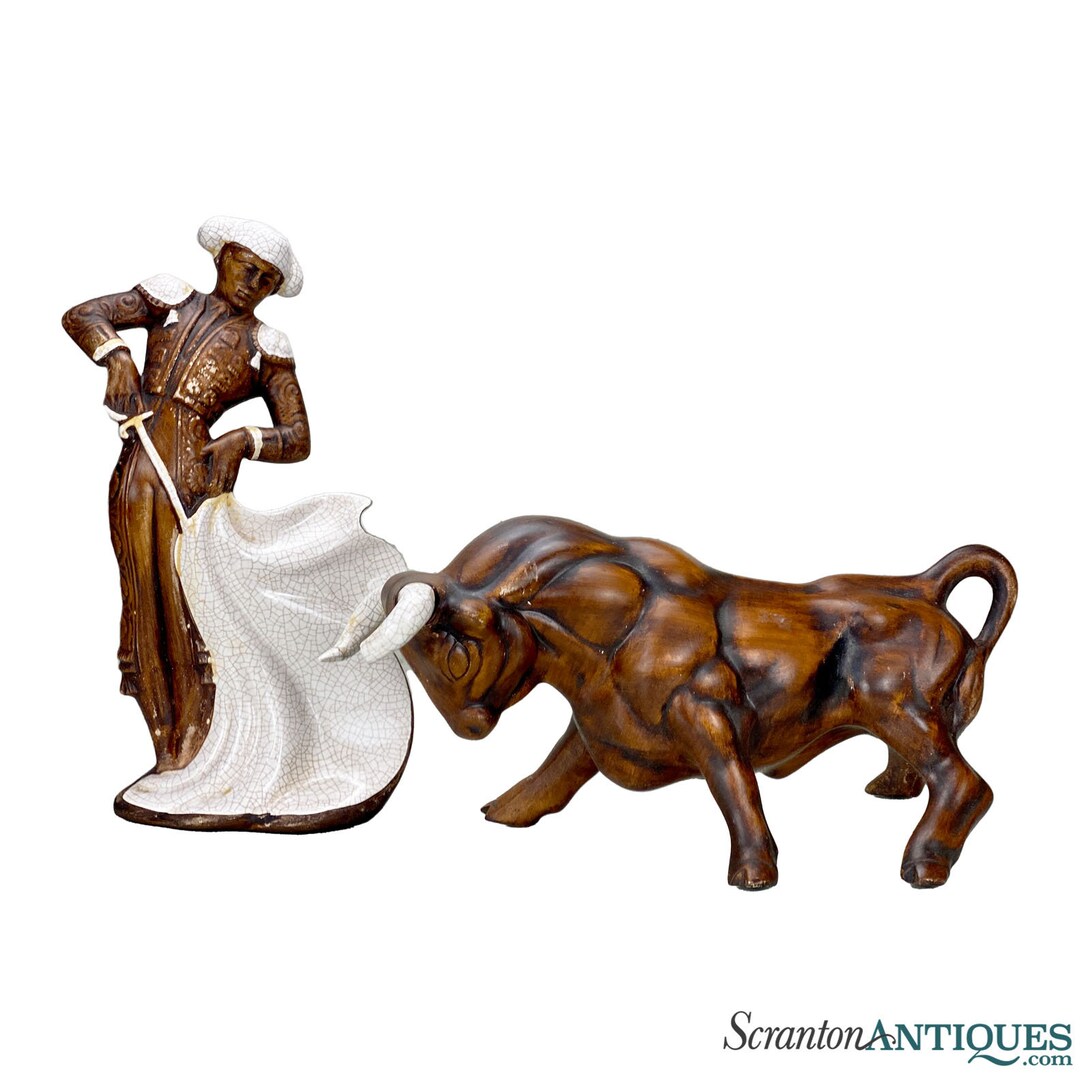 Mid-century Porcelain Spanish Matador Bull Fighter Table - Etsy