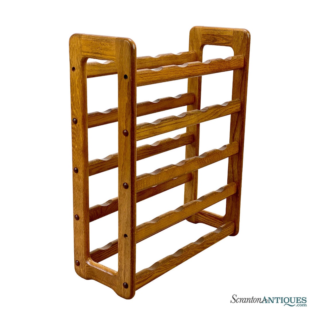 Vintage Traditional Farmhouse Oak 20-bottle Wine Rack Floor Stand - Etsy