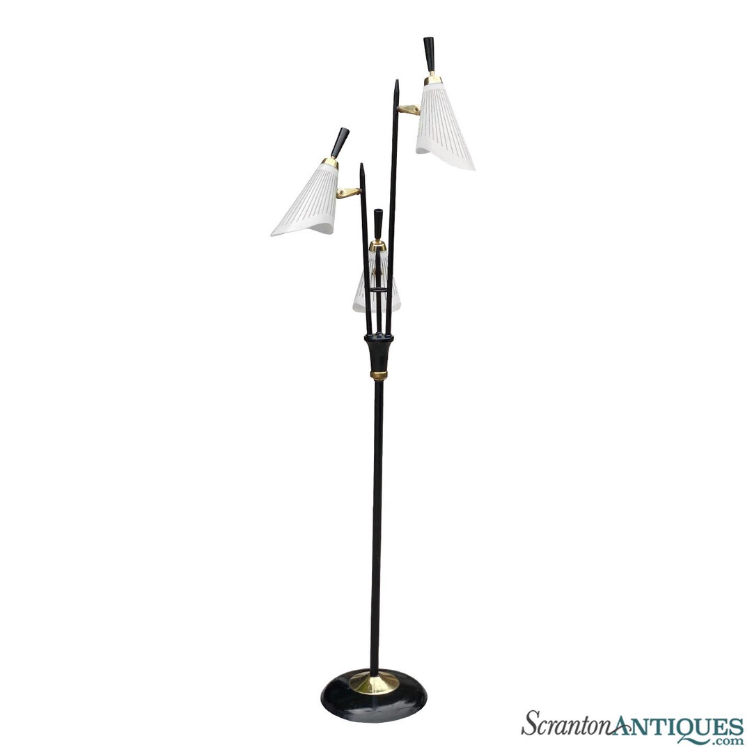 Mid-century Modern 3-light Cone Shade Floor Lamp - Etsy