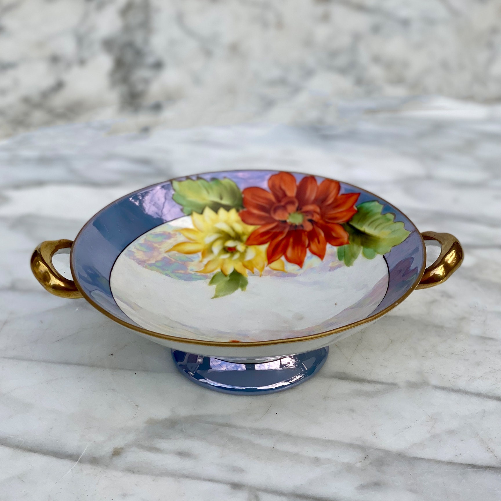 Vintage Noritake Morimura Lusterware Porcelain Floral Olive | Etsy