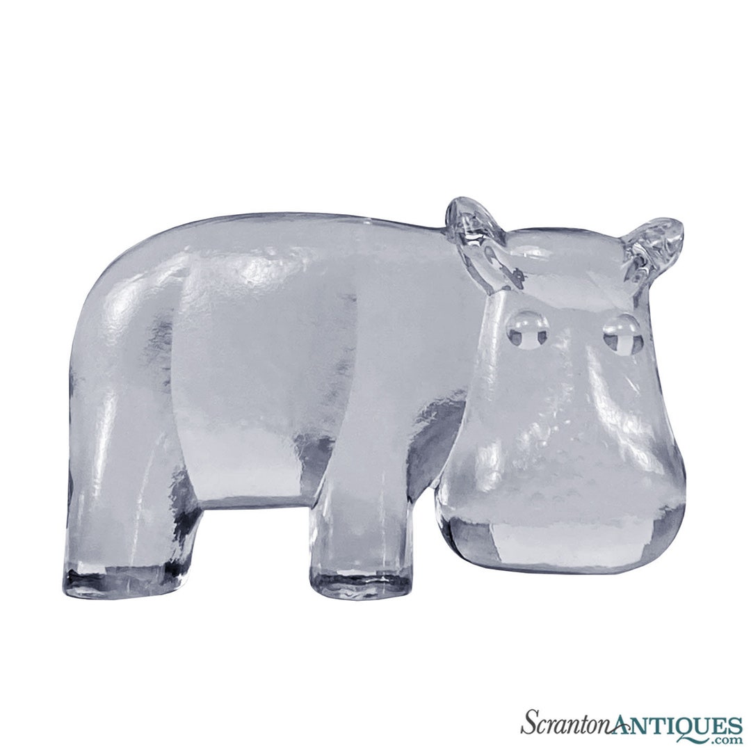 Vintage Swedish Art Glass Figural Hippo Paperweight - Etsy