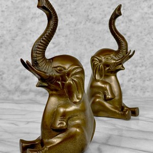 Vintage Traditional Brass Seated Elephant Library Bookends A Pair - Etsy