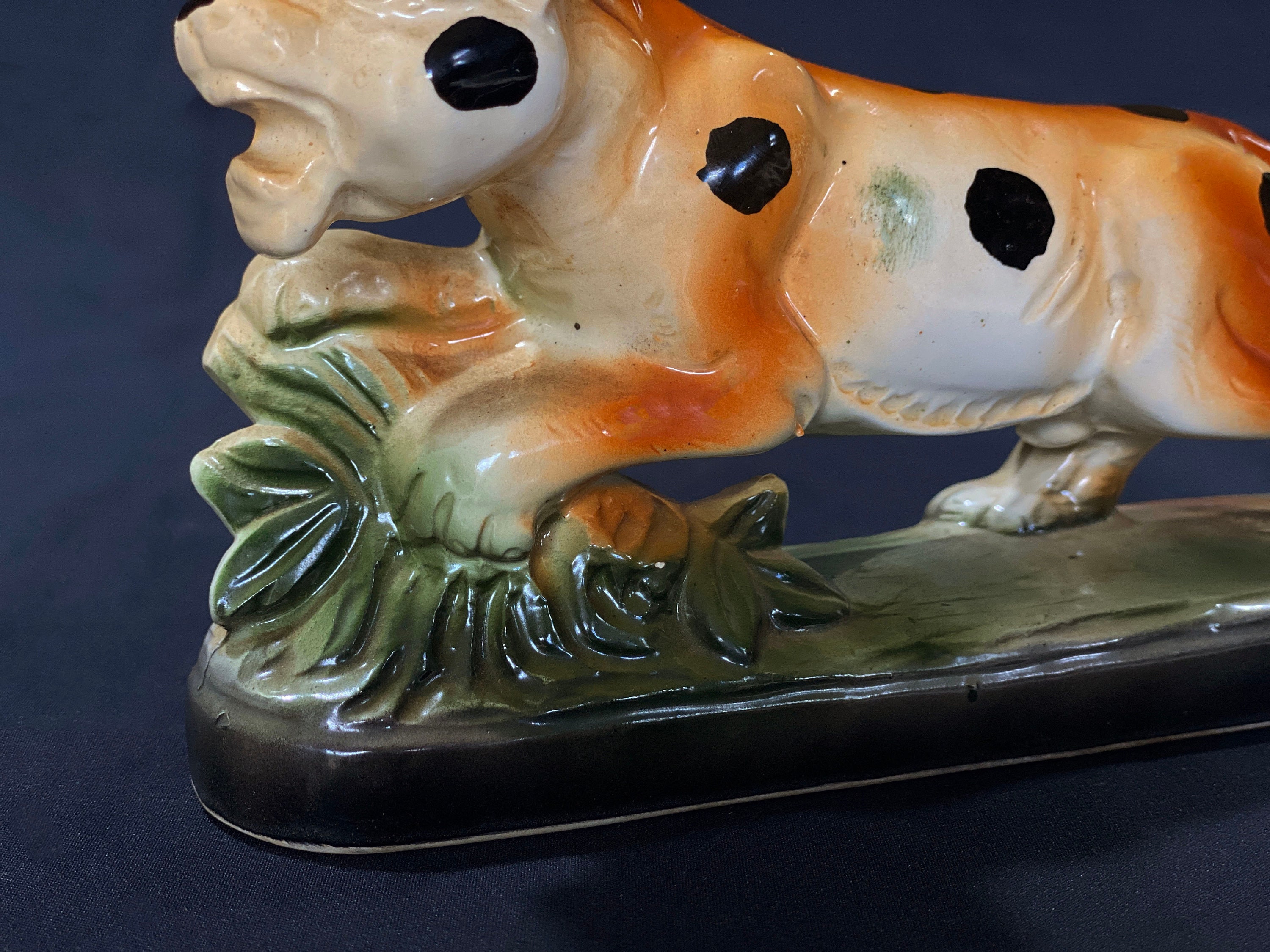 Mid-Century Boho Porcelain Japanese Tiger Statue Figure | Etsy