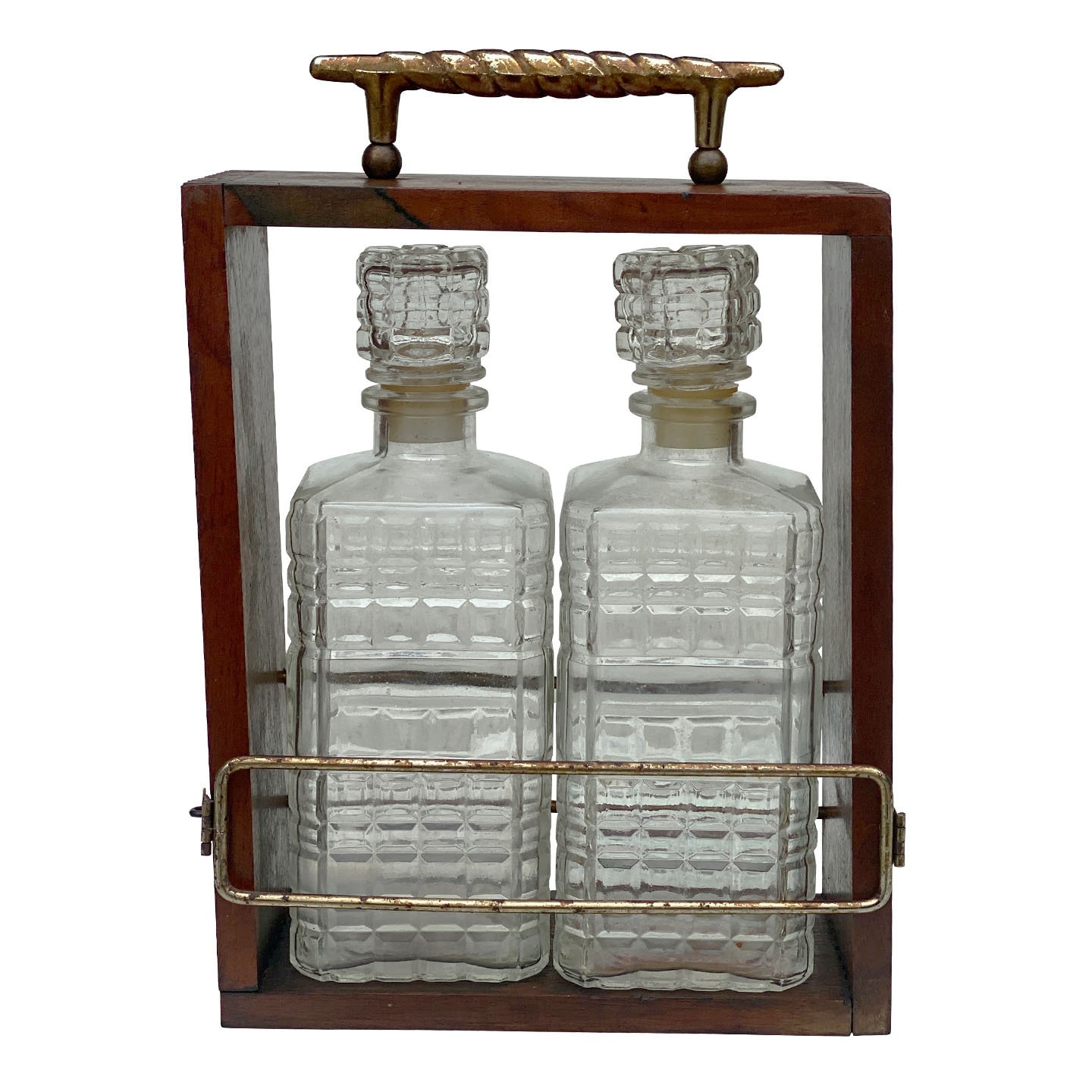 Vintage Pressed Glass Liquor Wine Decanters w/ Dovetailed | Etsy