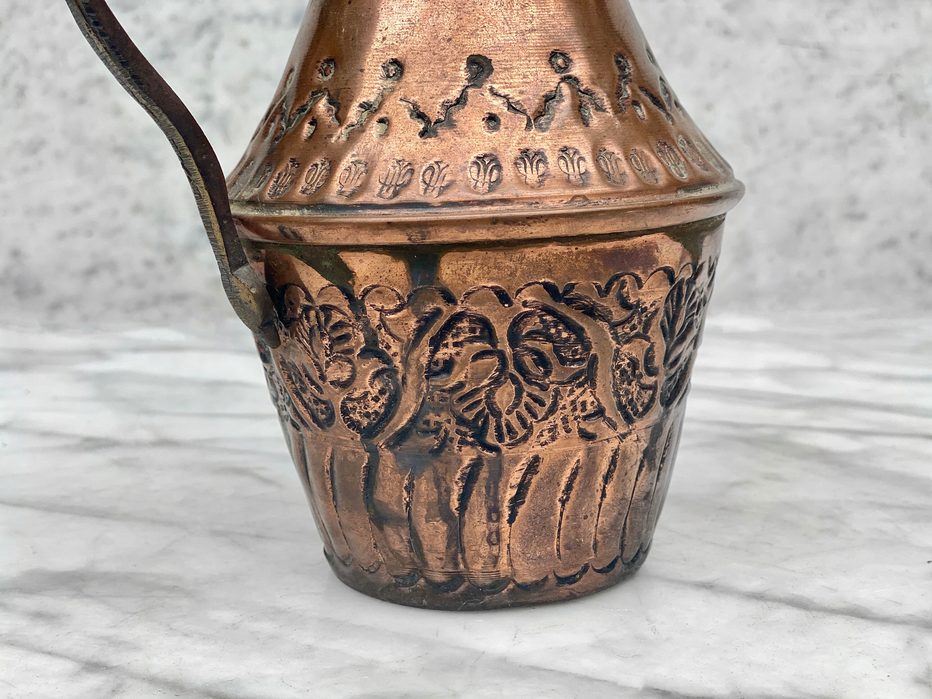Antique Victorian Copper Repousse Motif Ewer Pitcher - Etsy