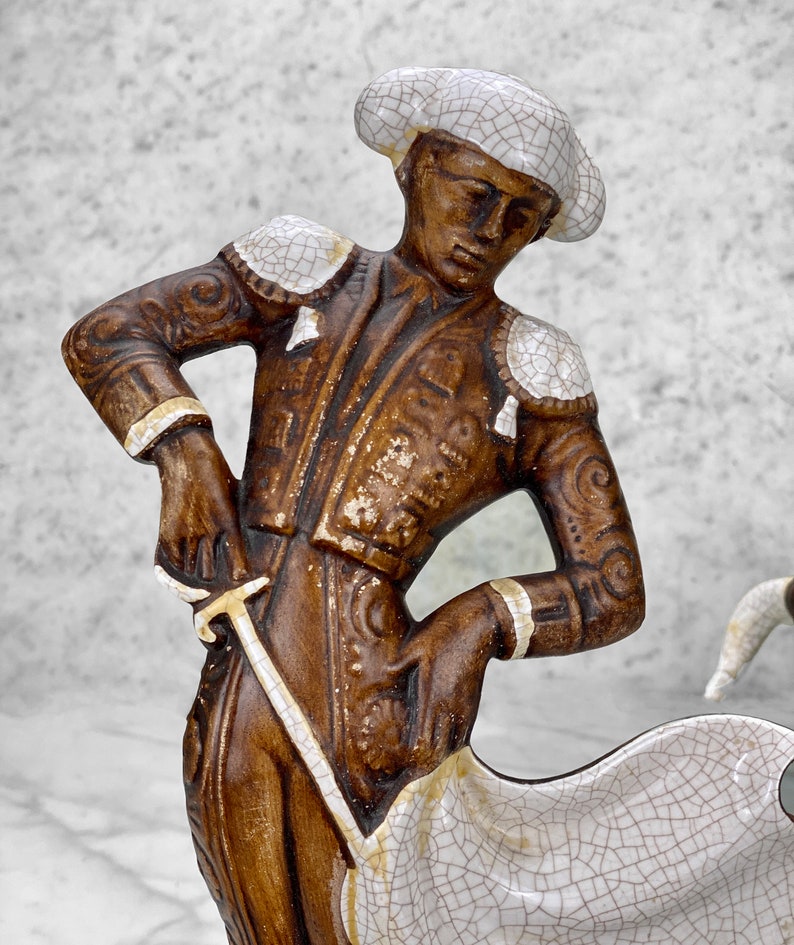 Mid-century Porcelain Spanish Matador Bull Fighter Table - Etsy