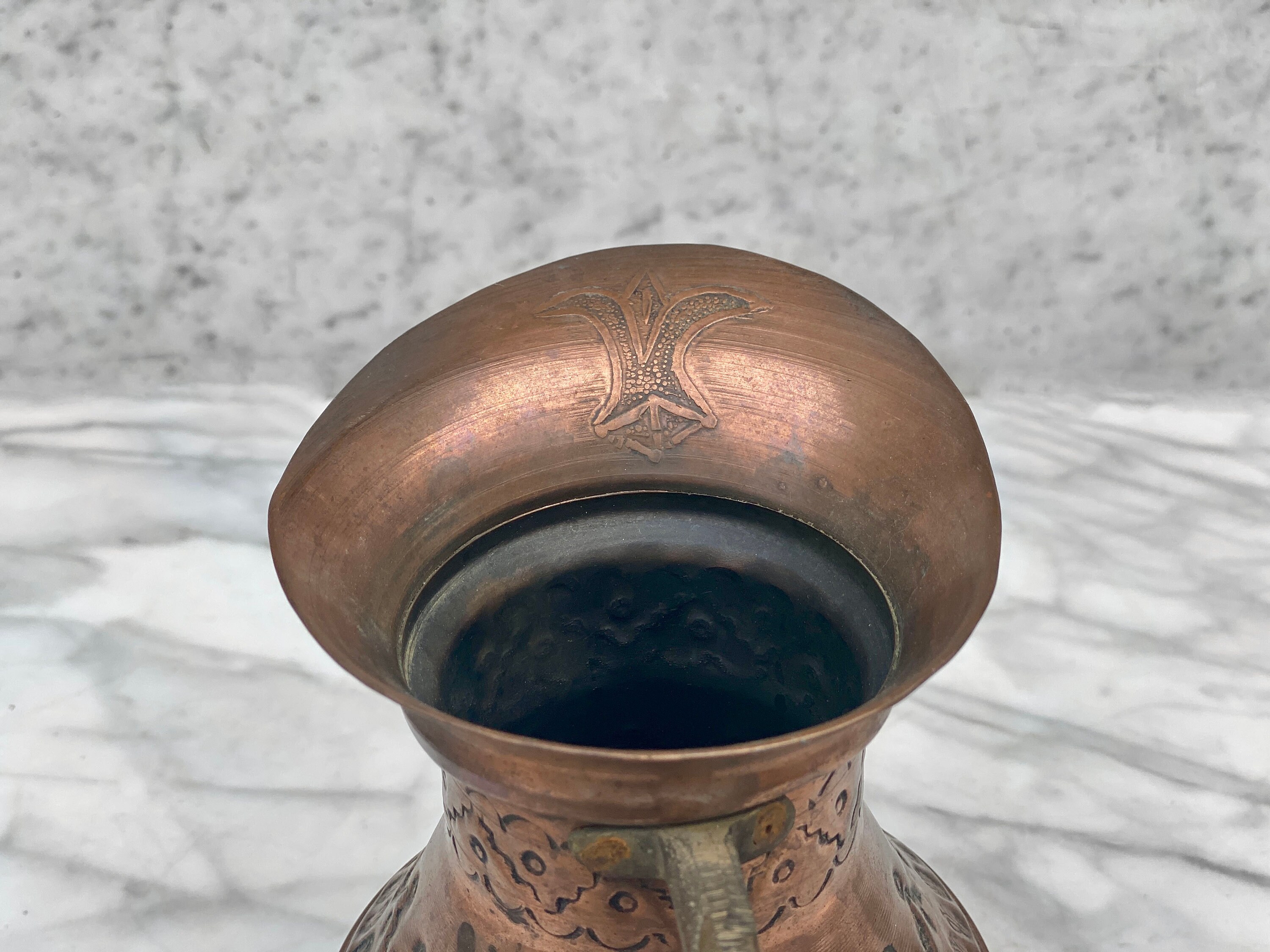 Antique Victorian Copper Repousse Motif Ewer Pitcher - Etsy