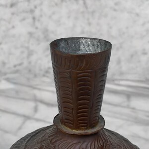 Vintage Middle Eastern Repousse Copper Floral Motif Bud Vase - Etsy
