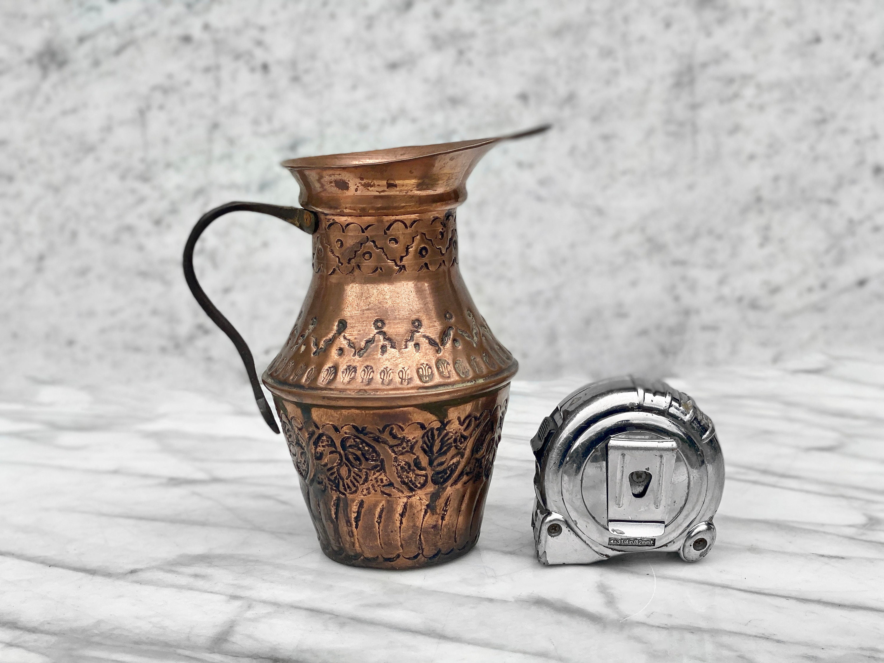 Antique Victorian Copper Repousse Motif Ewer Pitcher - Etsy
