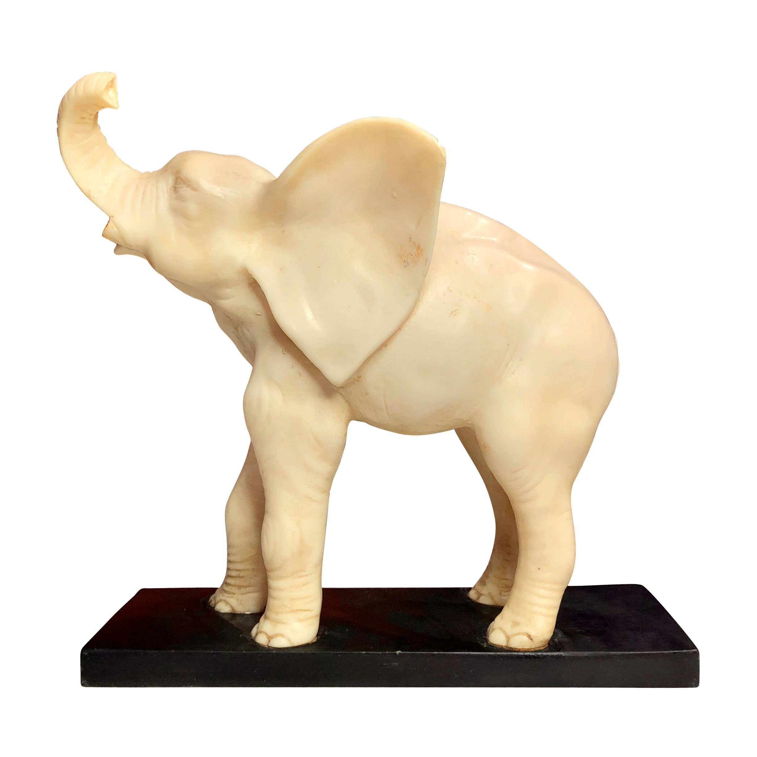 Vintage Large Italian Lucky Elephant White Resin Statue on | Etsy