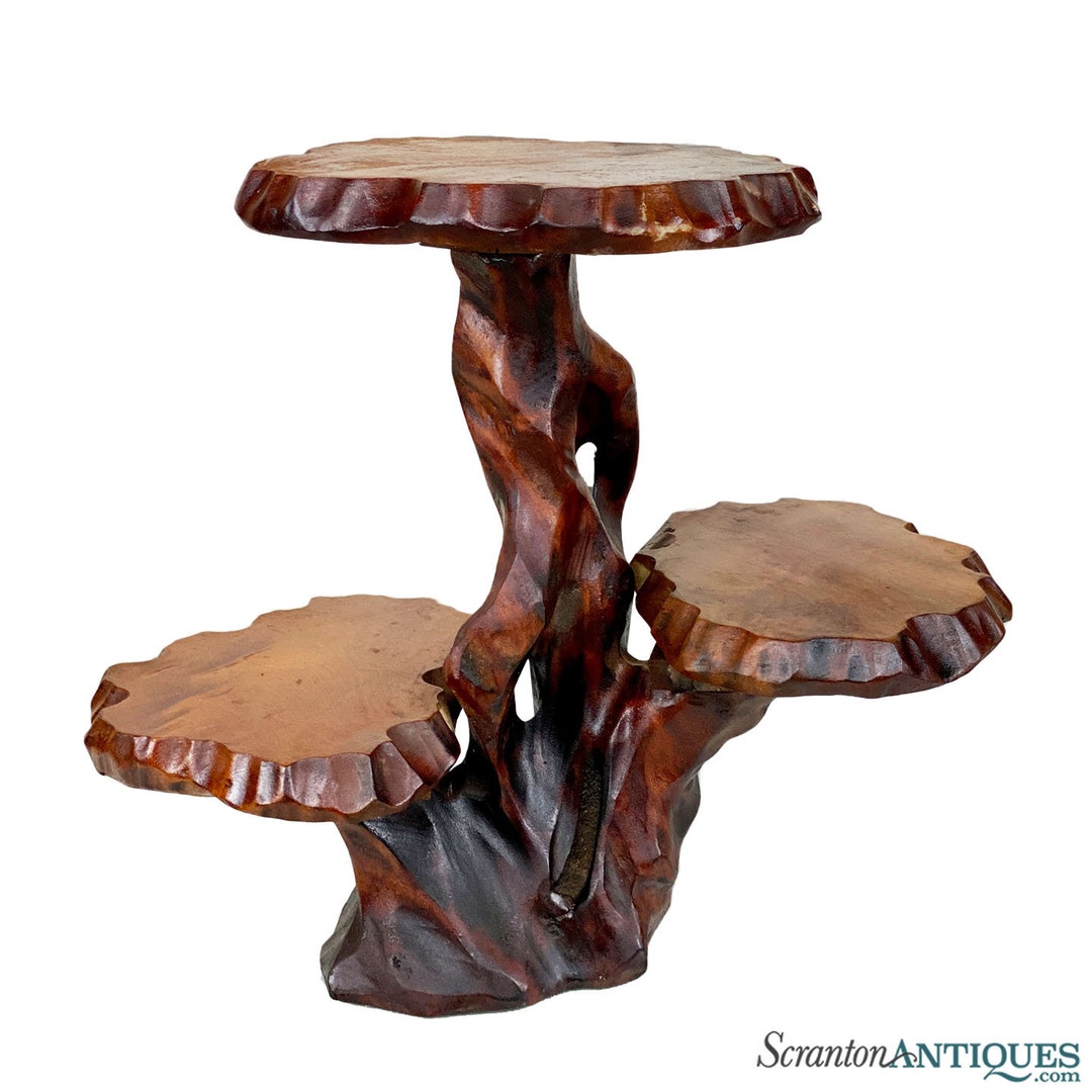 Vintage Asian Japanese Root Carved 3-tier Bonsai Plant Stand - Etsy