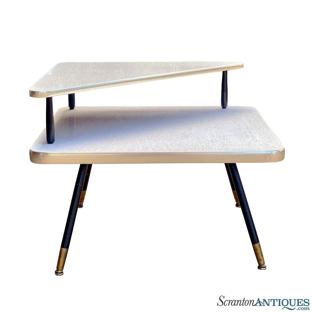 Mid-century Modern Atomic Blonde 2-tier End Table - Etsy