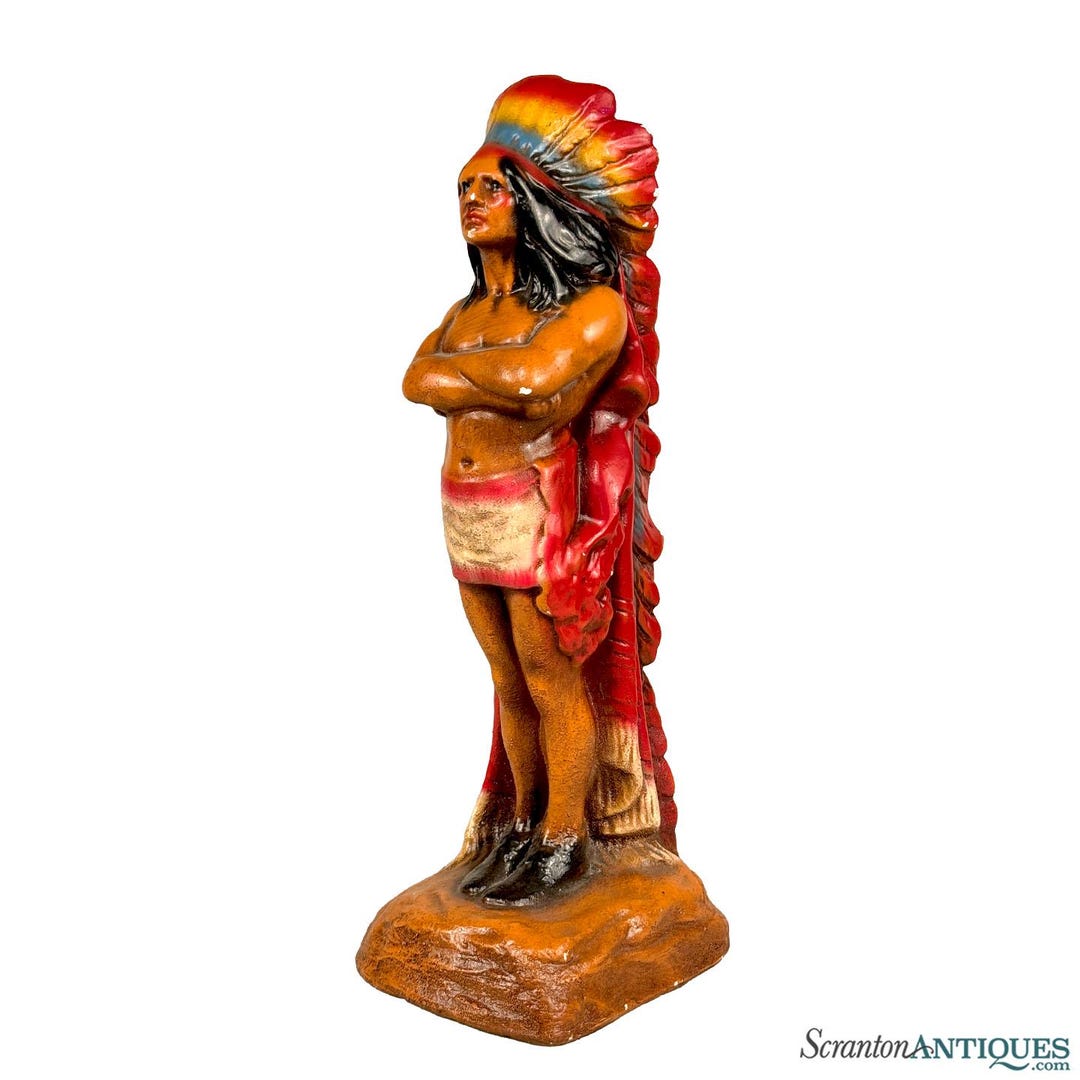 Vintage Traditional Cigar Indian Chief Chalkware Sculpture - Etsy