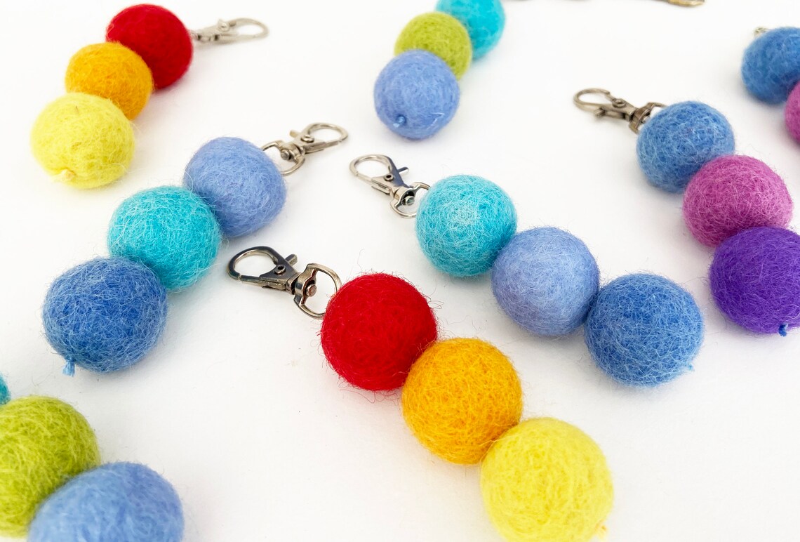 Pom Pom Keyring - Etsy