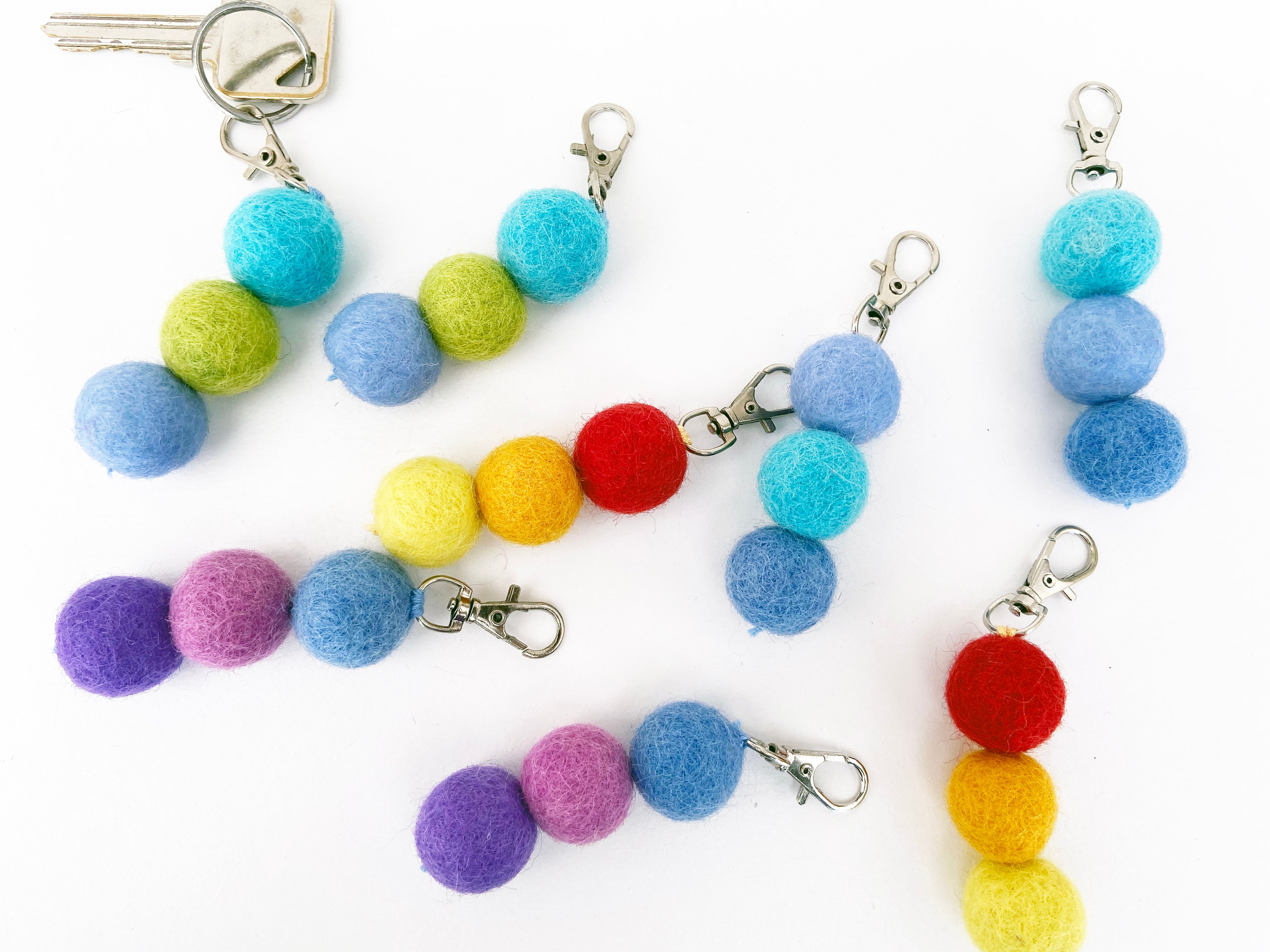 Pom Pom Keyring - Etsy