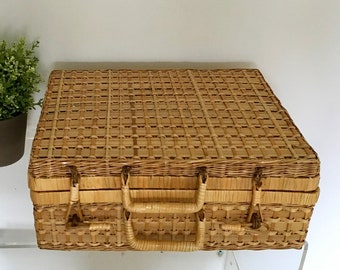 Wicker suitcase | Etsy