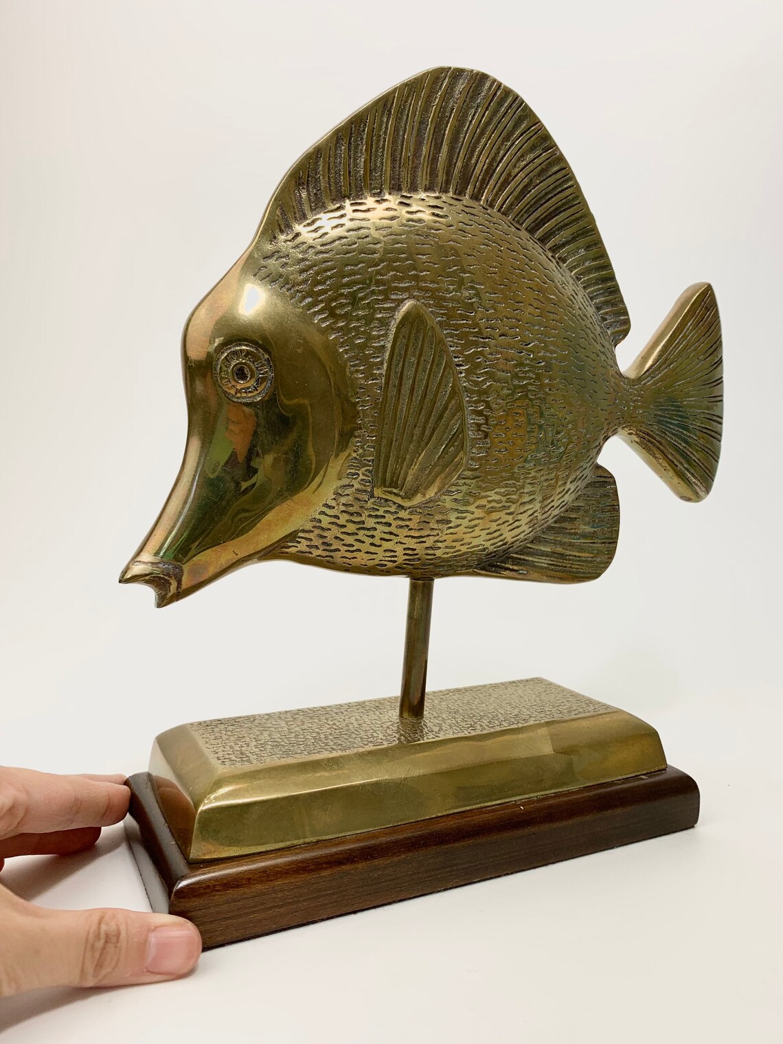 Vintage Frederick Cooper Brass Fish Tang Tropical Statue Wood | Etsy