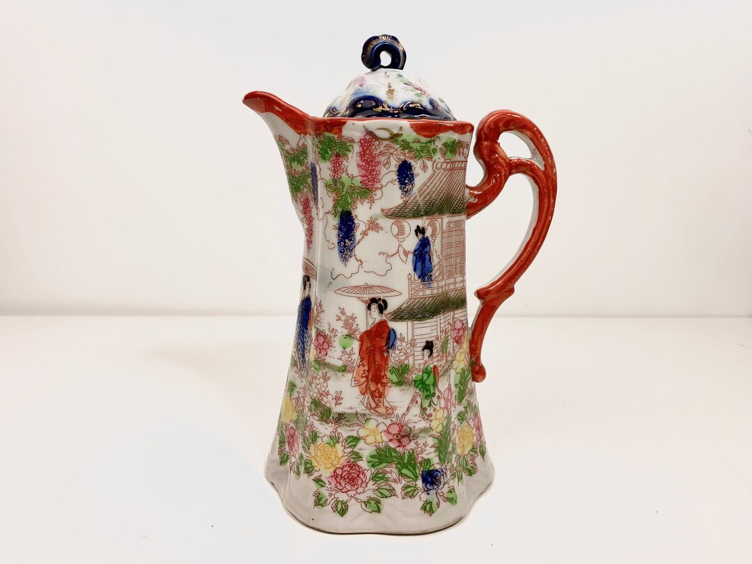 Vintage Geisha Girl Chocolate Pot: Hand-painted Japanese Porcelain - Etsy