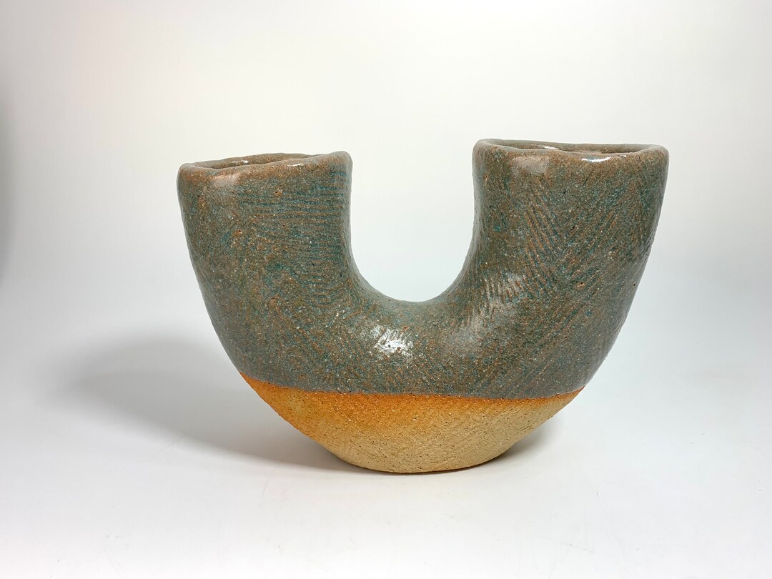Rustic Ceramic Ikebana U Shaped Vase Modern Japanese Floral Flower ...