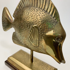 Vintage Frederick Cooper Brass Fish Tang Tropical Statue Wood | Etsy