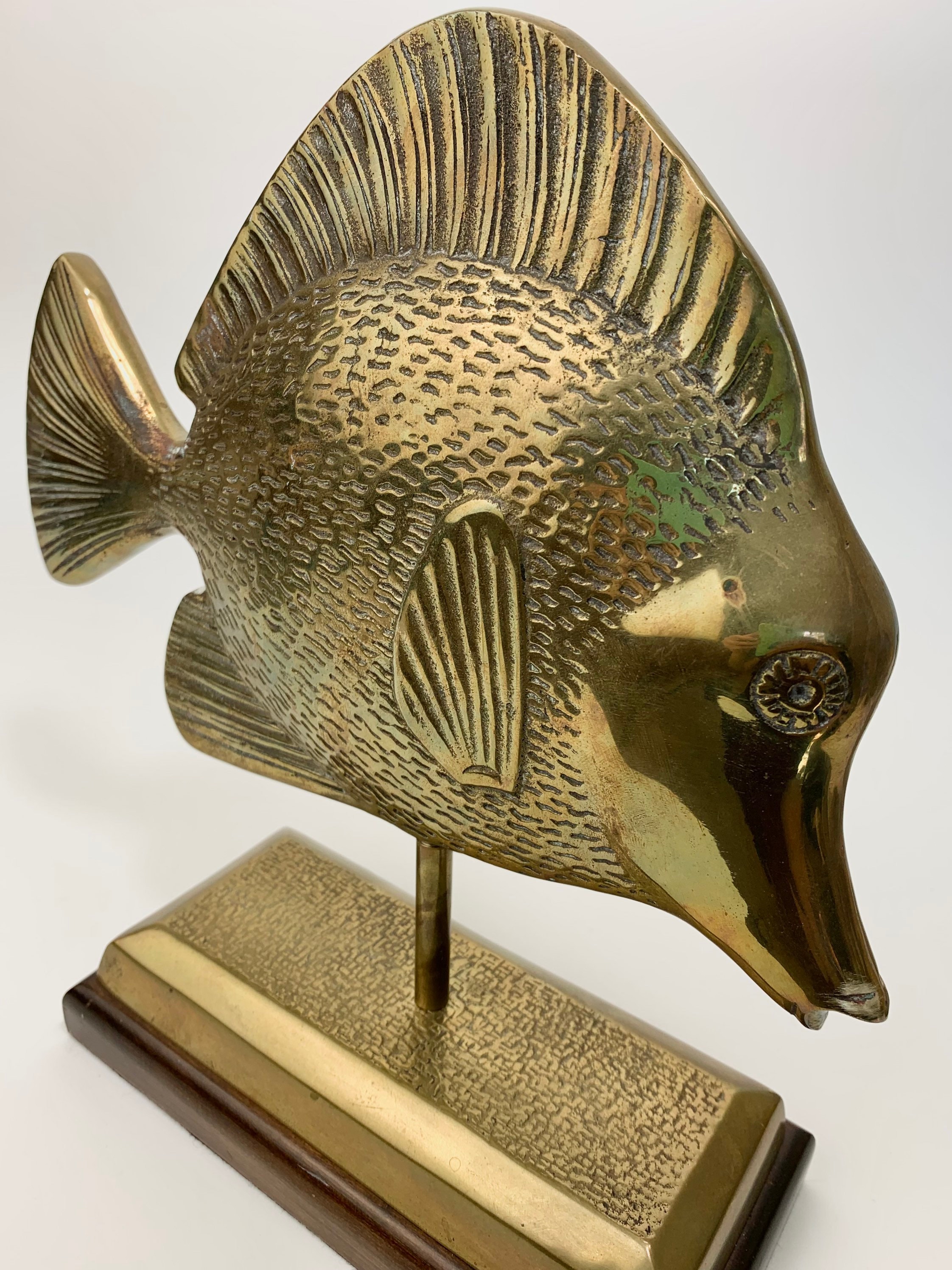 Vintage Frederick Cooper Brass Fish Tang Tropical Statue Wood | Etsy
