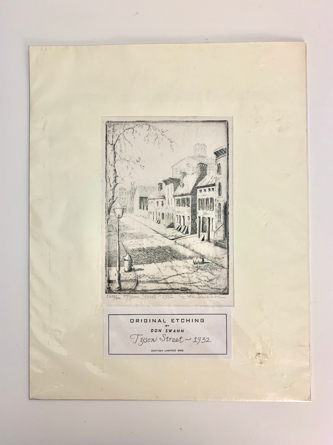 Vintage Don Swann Original Etching Tyson Street 1932 Limited Edition ...