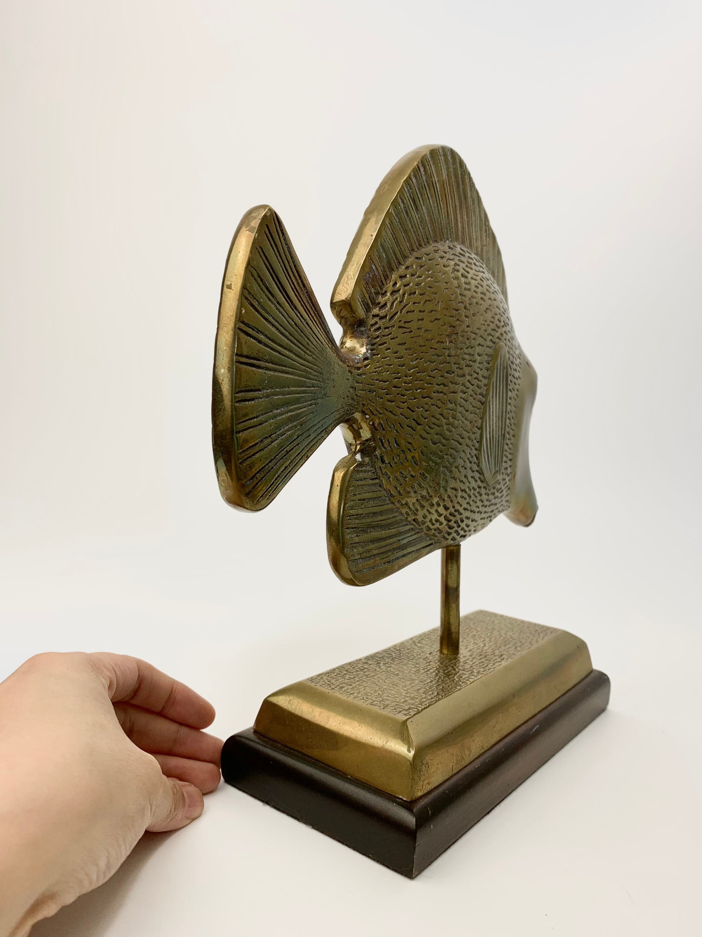 Vintage Frederick Cooper Brass Fish Tang Tropical Statue Wood | Etsy