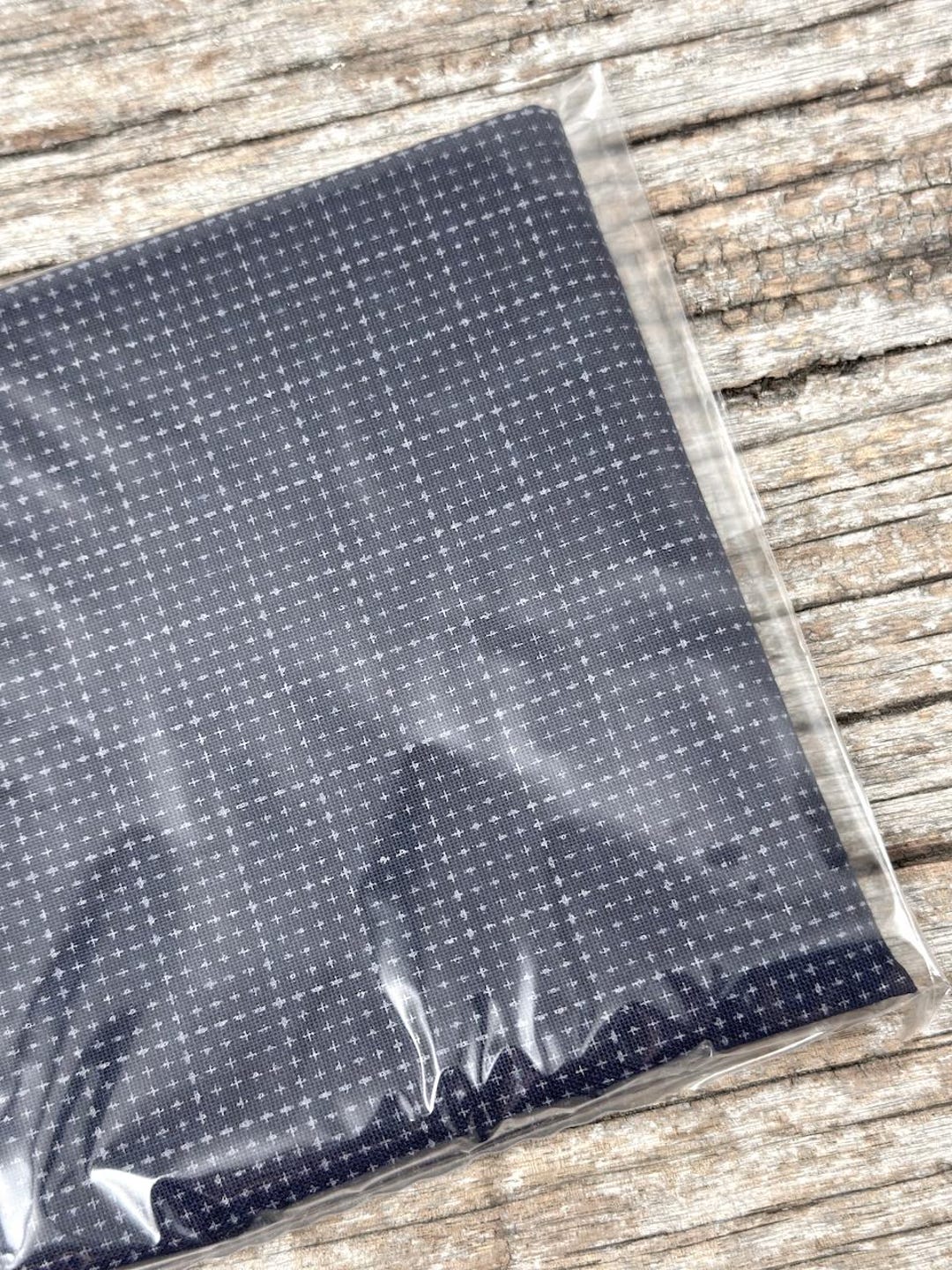 Large Navy Sashiko 3mm Grid Square Cotton Panel With Pre Printed Wash ...