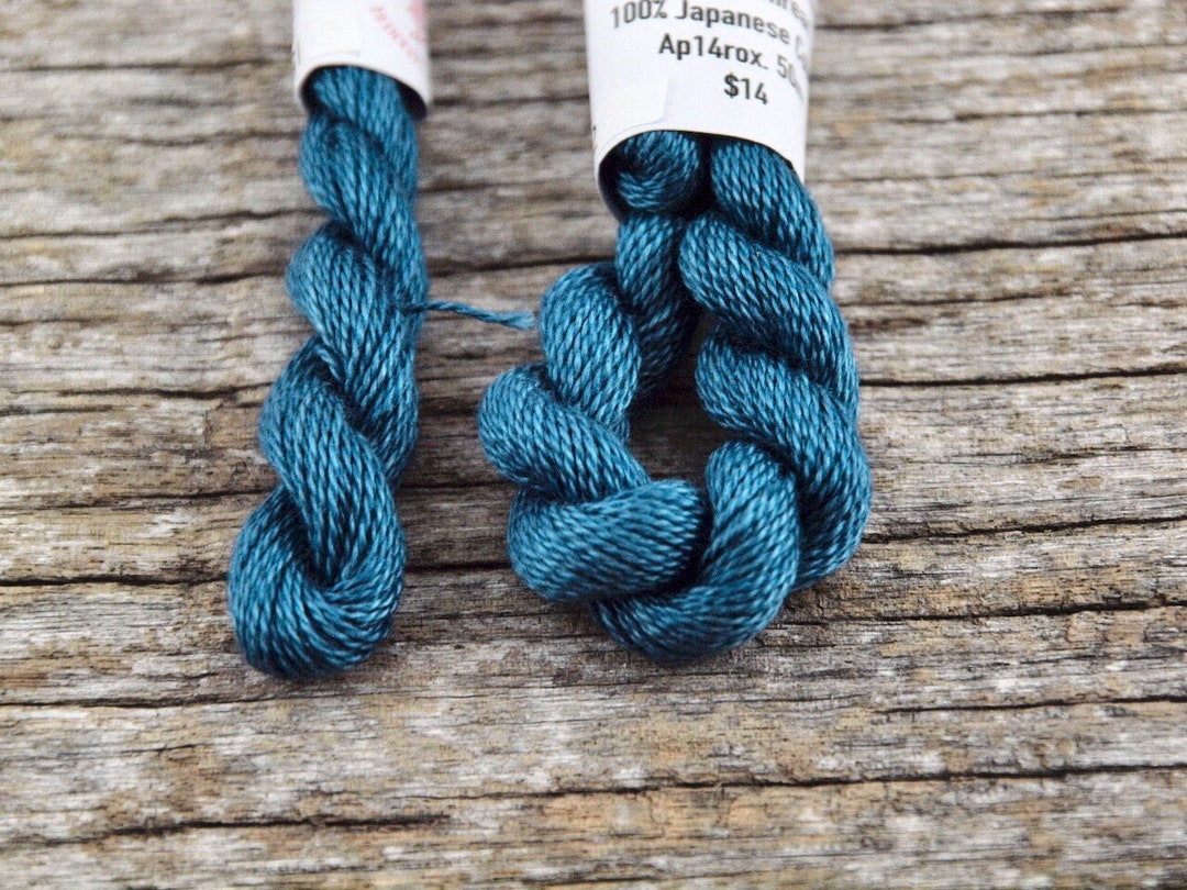 Hand Dyed Indigo Threads for Sashiko or Embroidery 20m Single Stitching ...