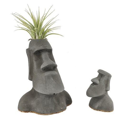 Moai Planter and Moai Statue Set Cement Easter Island Pot - Etsy