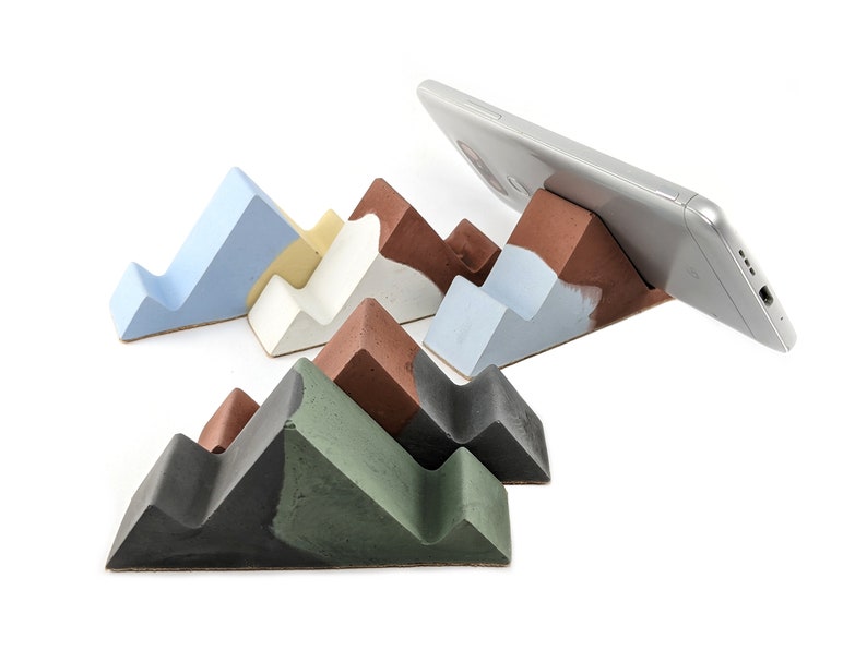 Cell Phone Stand Made of Concrete Bicolor Mountain Shaped - Etsy