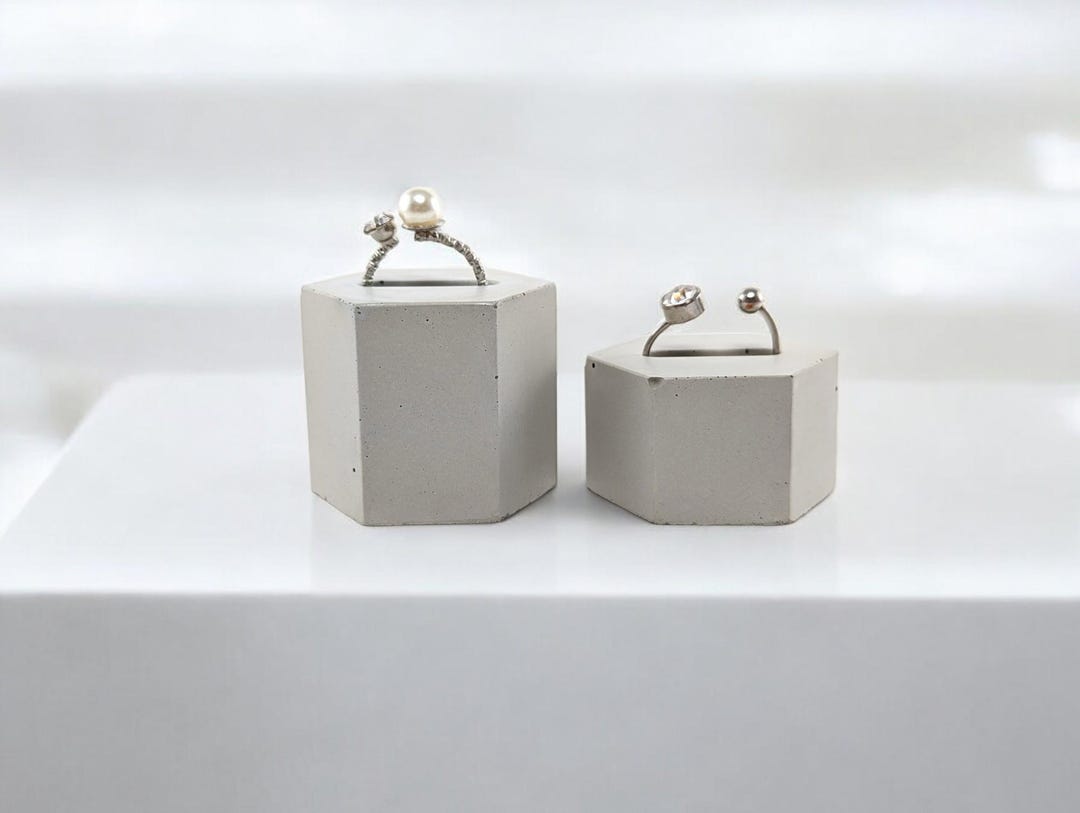 Ring Display Set, Ring Holder, Ring Organizer Made of Concrete, Wedding Ring Display - Etsy