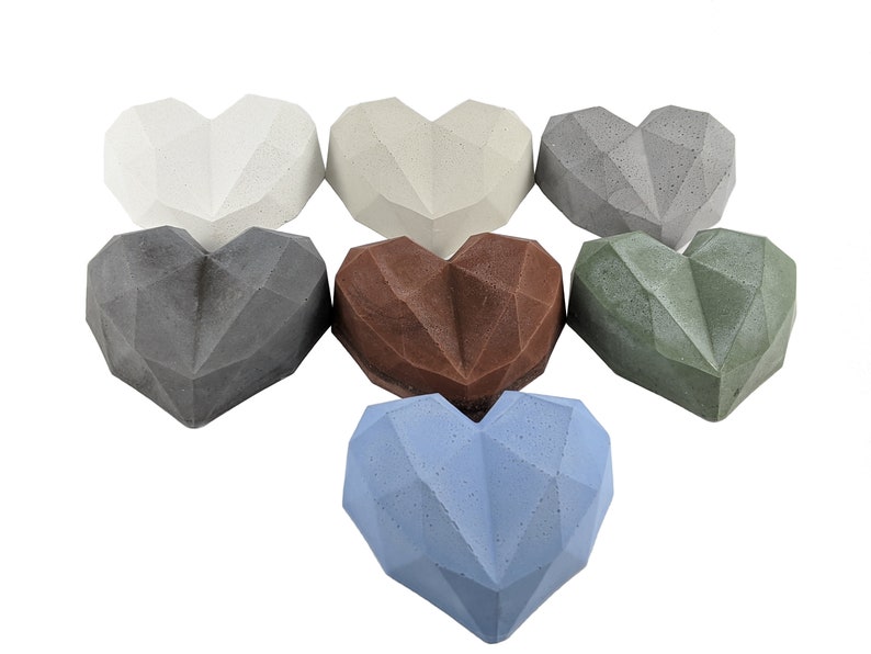 Geometric Concrete Heart Decorative Heart Shaped Cement in | Etsy