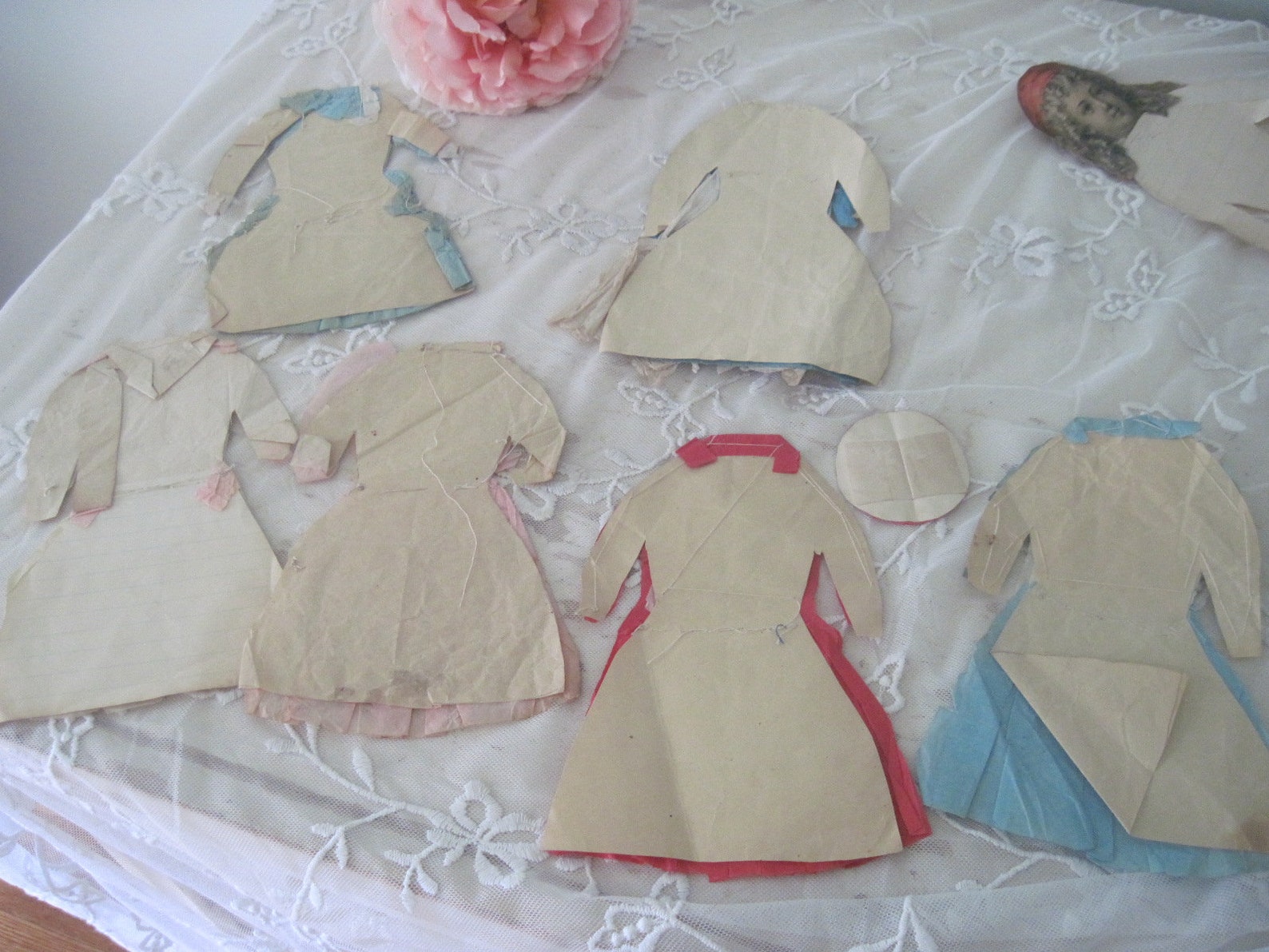 Antique Paper Dolls Handmade Victorian Twin Toy Set With Six Outfits ...