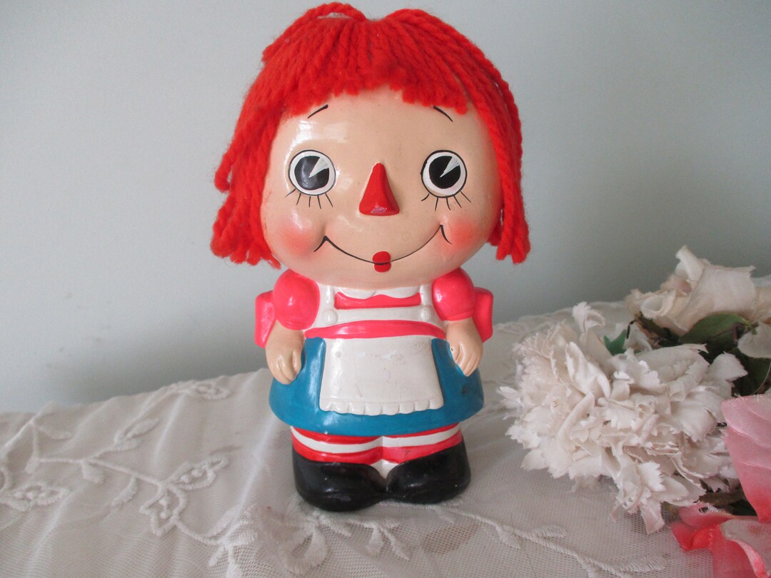 Vintage Raggedy Ann Ceramic Doll Piggy Bank Children C1960's - Etsy