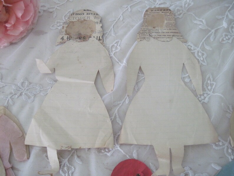 Antique Paper Dolls Handmade Victorian Twin Toy Set With Six Outfits ...