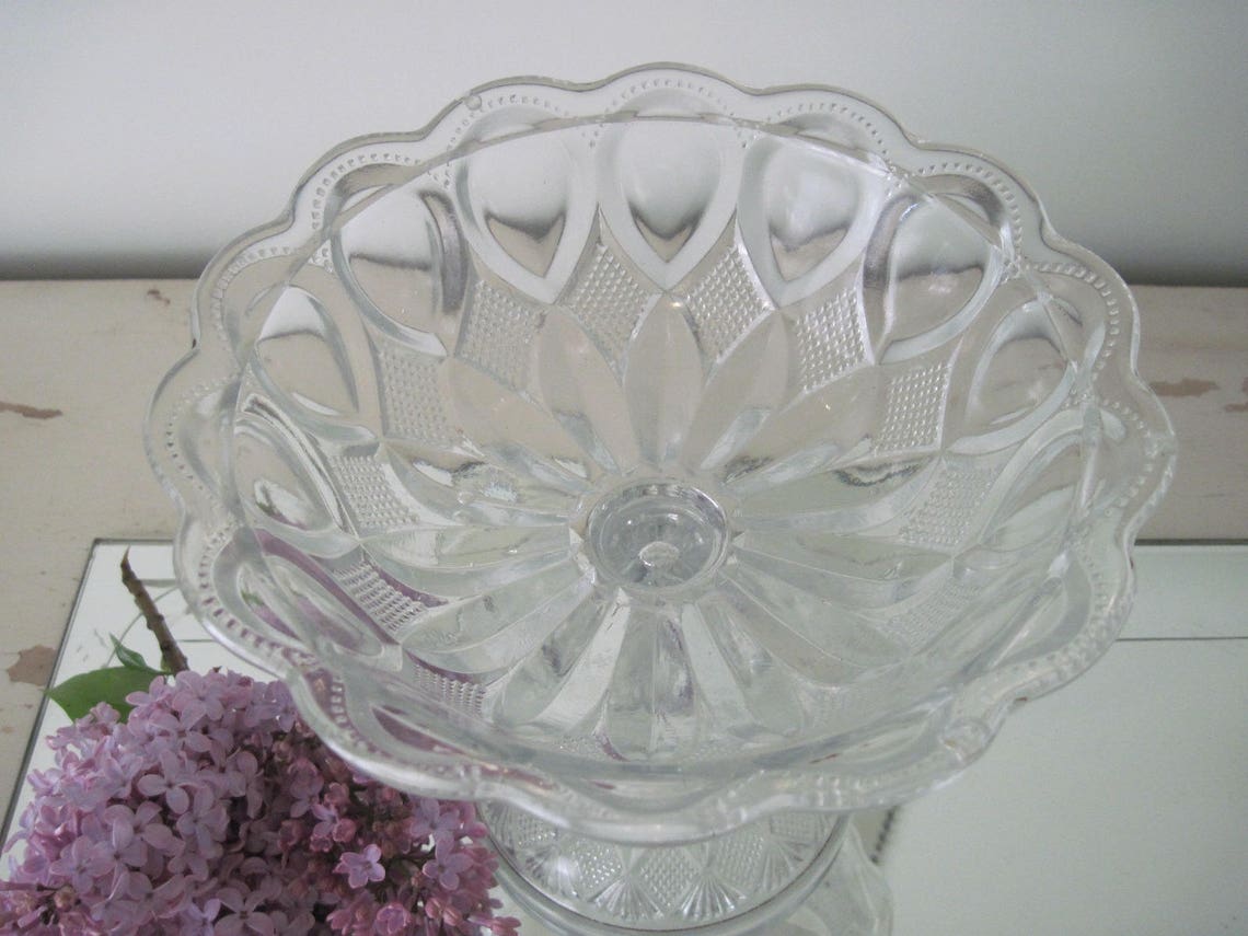 Antique Glass Compote Centerpiece Pedestal Serving Dish EAPG C1900 - Etsy