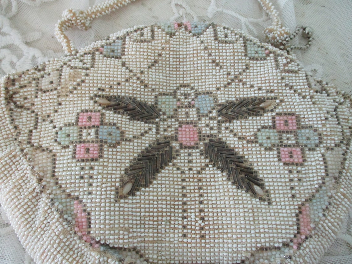 Vintage Beaded Purse Czechoslovakian Art Deco Evening Bag Handbag C1930 ...