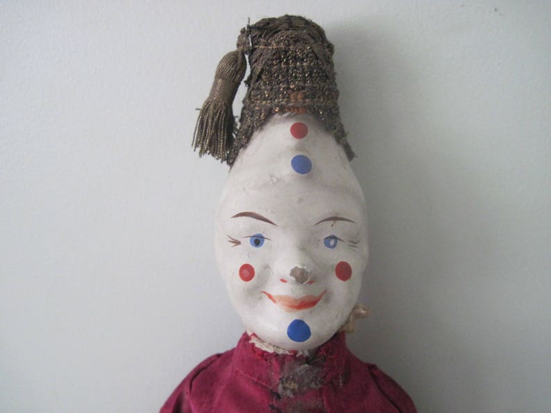 Antique Papier Mache Marotte Jester Doll Toy c1890 Nordic | Etsy