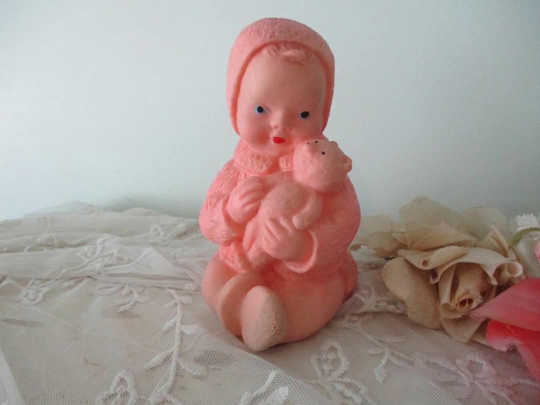 Vintage 1950's Rubber Baby Girl Squeaker Doll Toy for Baby Nursery ...