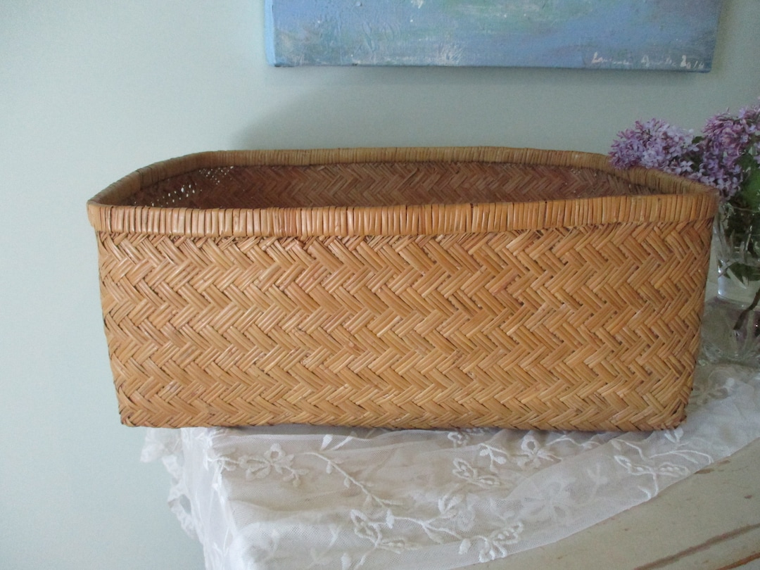 Antique Japanese Basket Handmade Bamboo C1920's Storage - Etsy