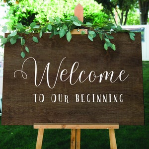 Wedding Welcome to Our Beginning DECAL or STENCIL for DIY - Etsy